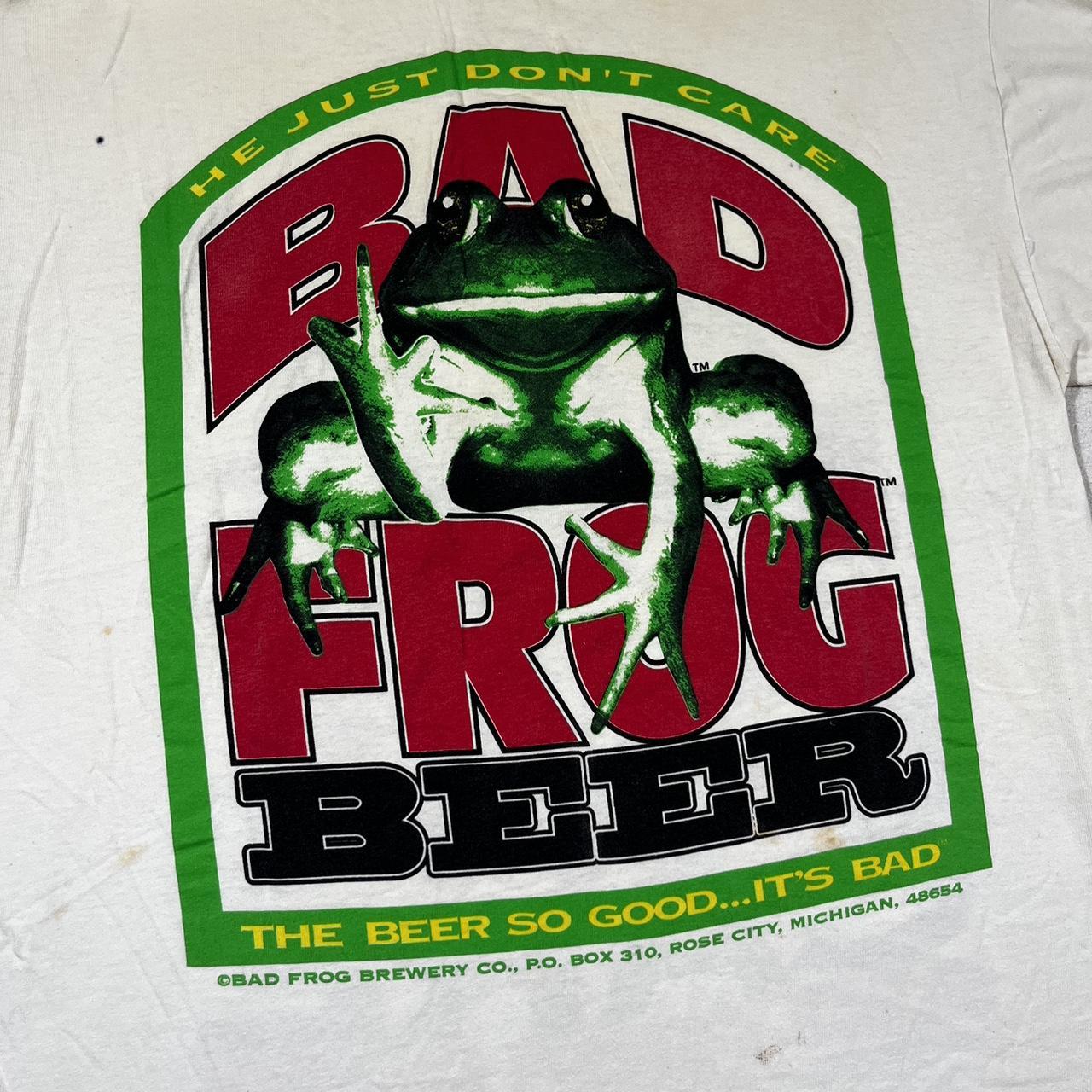 Vintage 90s Bad Frog Beer T-Shirt #depop #funny... - Depop