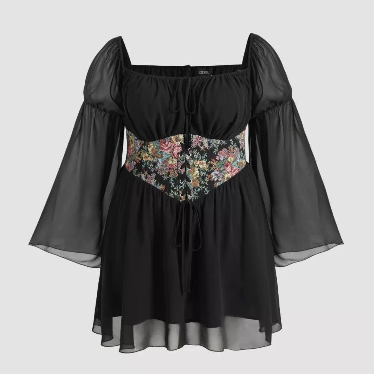 Cider #curve & #plus size floral “corset” mini dress... - Depop