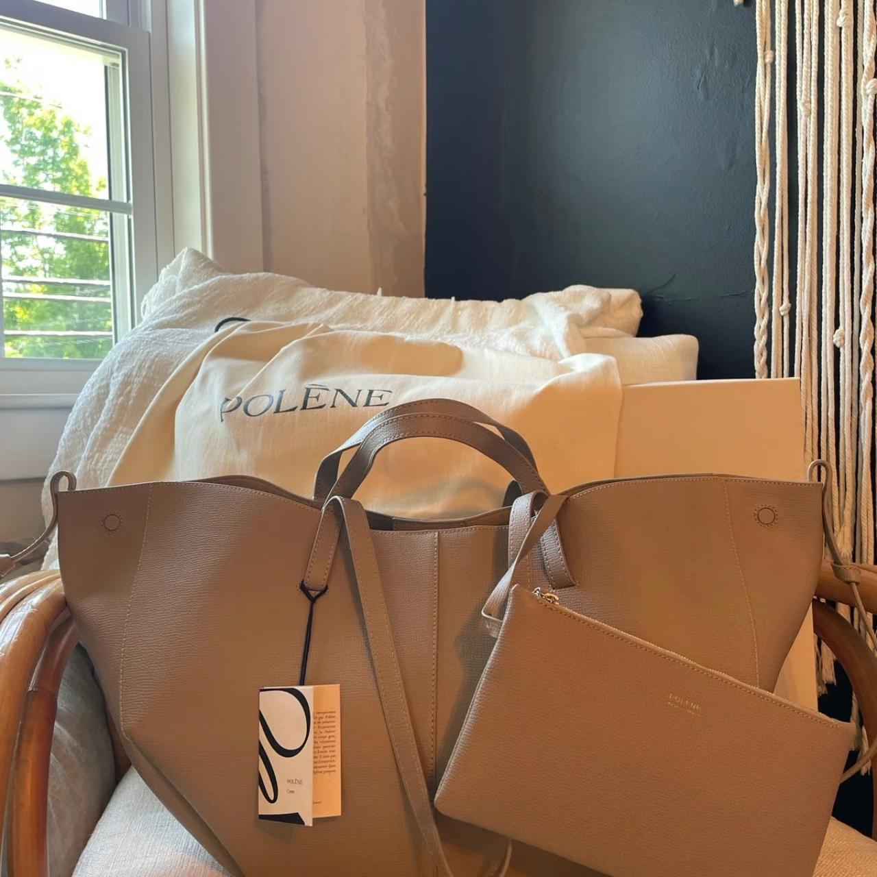 NWT POLENE PARIS CYME TOTE BAG IN TEXTURED... - Depop