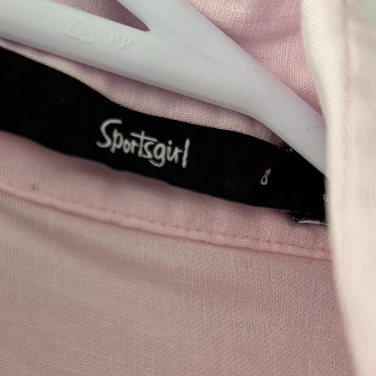 pink button up cropped tee size 8 sportsgirl... - Depop