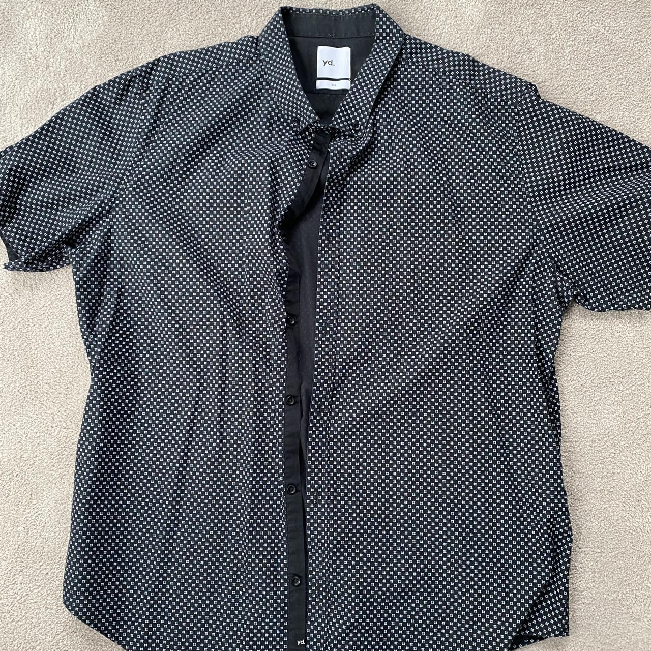 YD. Mens Collared Black Button Up Shirt - Size... - Depop