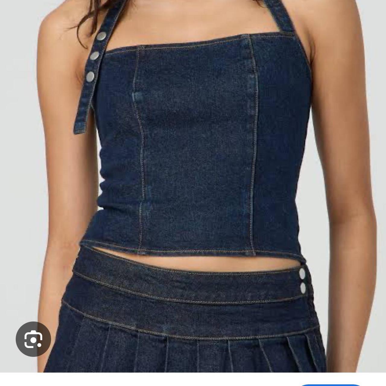 GLASSONS DENIM HALTER NECK TOP! Size 14 but is... | Depop