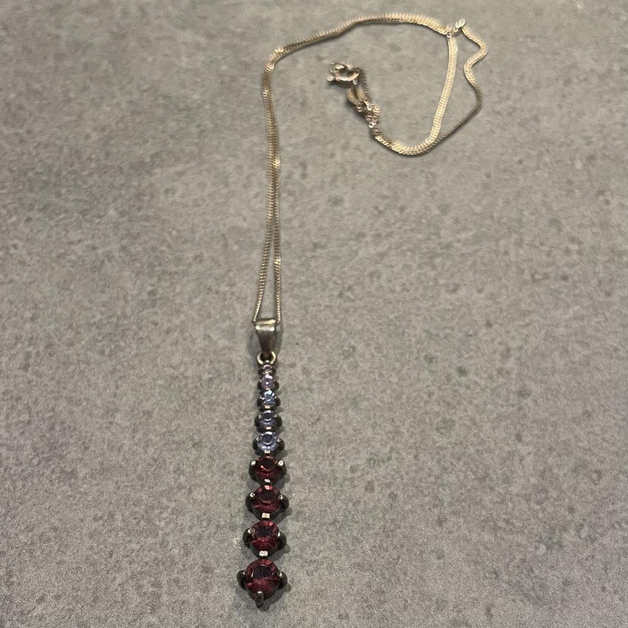 NEXT purple lilac jewel long pendant necklace... - Depop