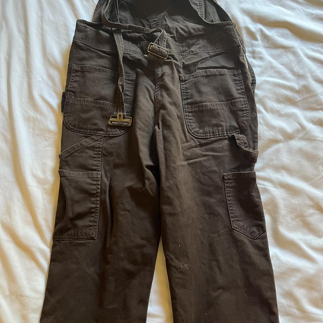 brown Carharrt overalls i cut the bottom so that... - Depop