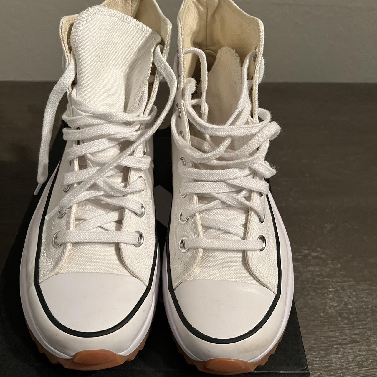 Converse Women's White and Cream Trainers | Depop