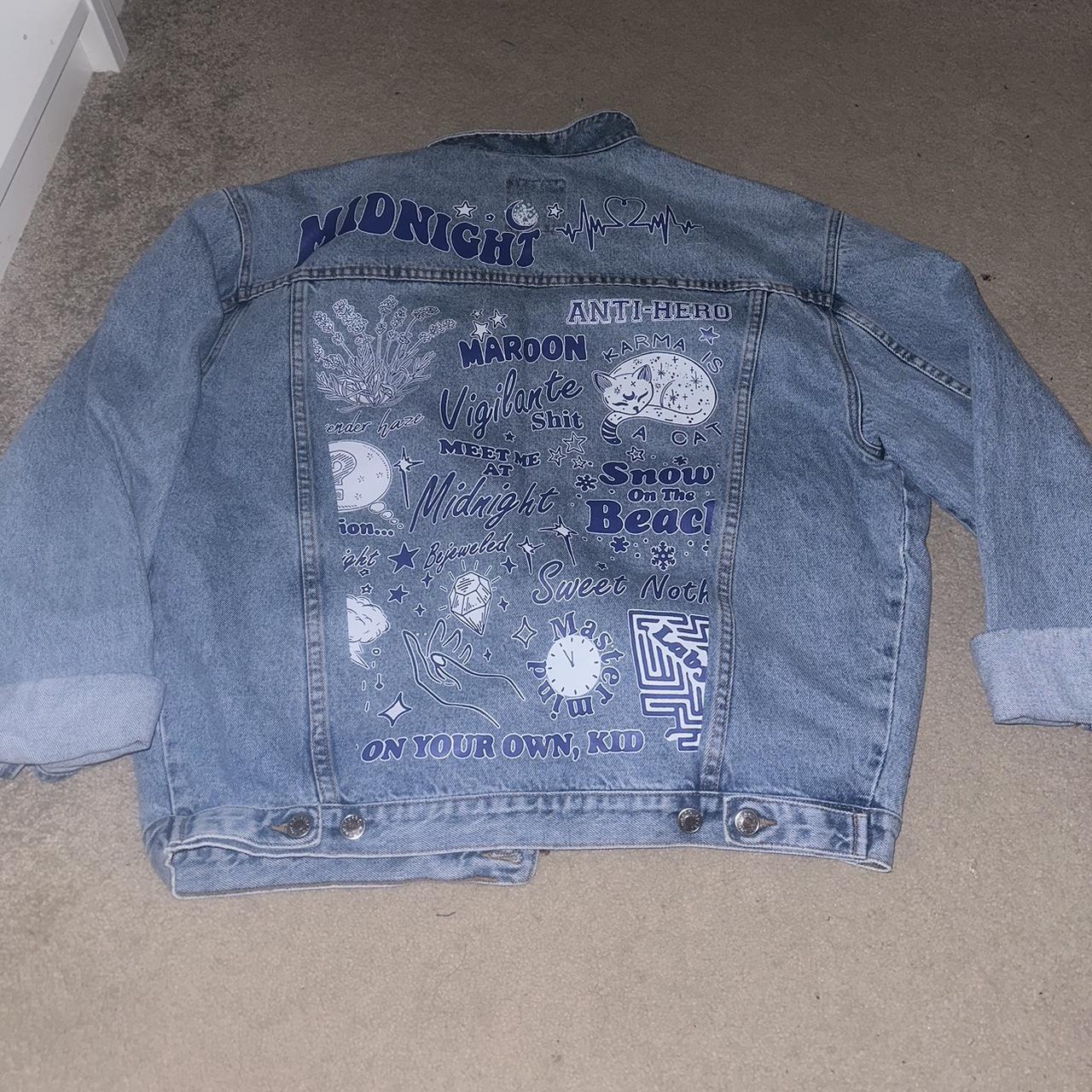 Taylor Swift ‘midnights’ denim jacket Men’s - L so... - Depop