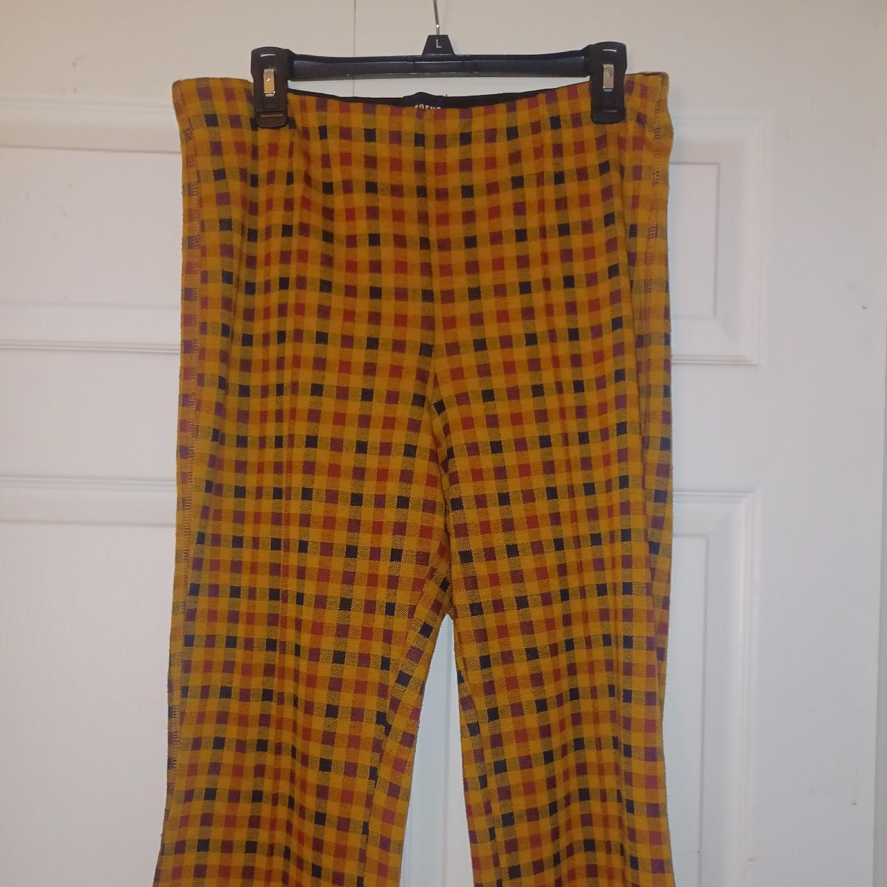 Maeve Knit Kick Flare Pants by Anthropologie. Plaid... | Depop