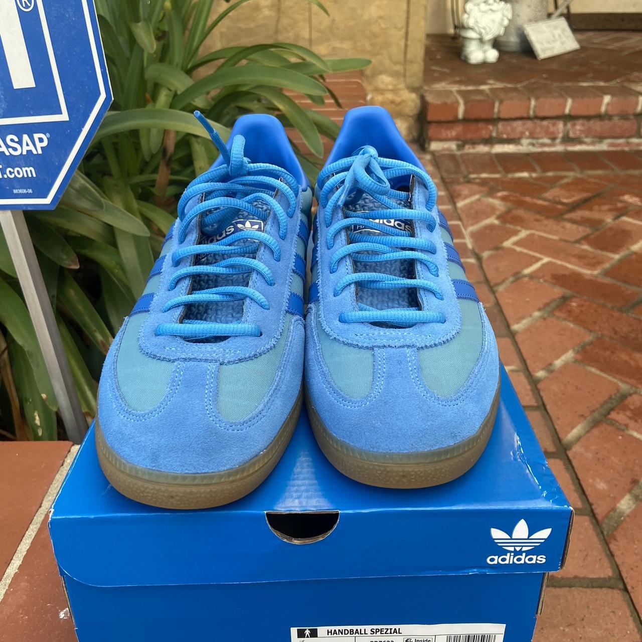 Blue Adidas Spezial. Worn a few times. Size 11. Not... - Depop