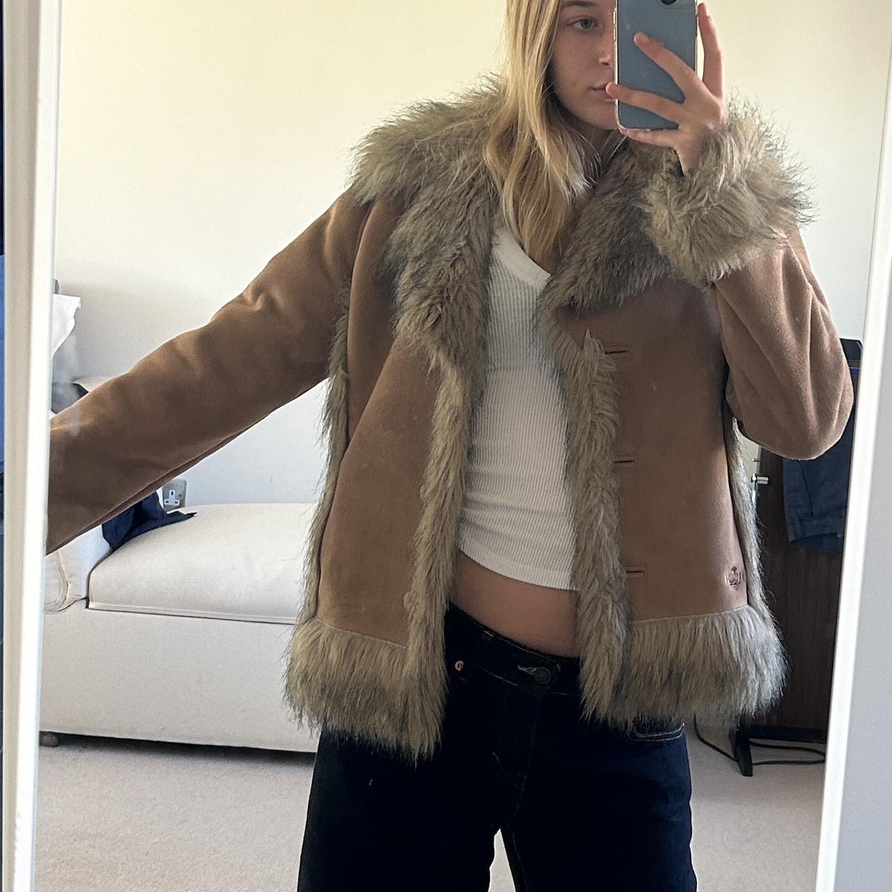 Faux fur coat Coolest jacket ever and perfect for... - Depop