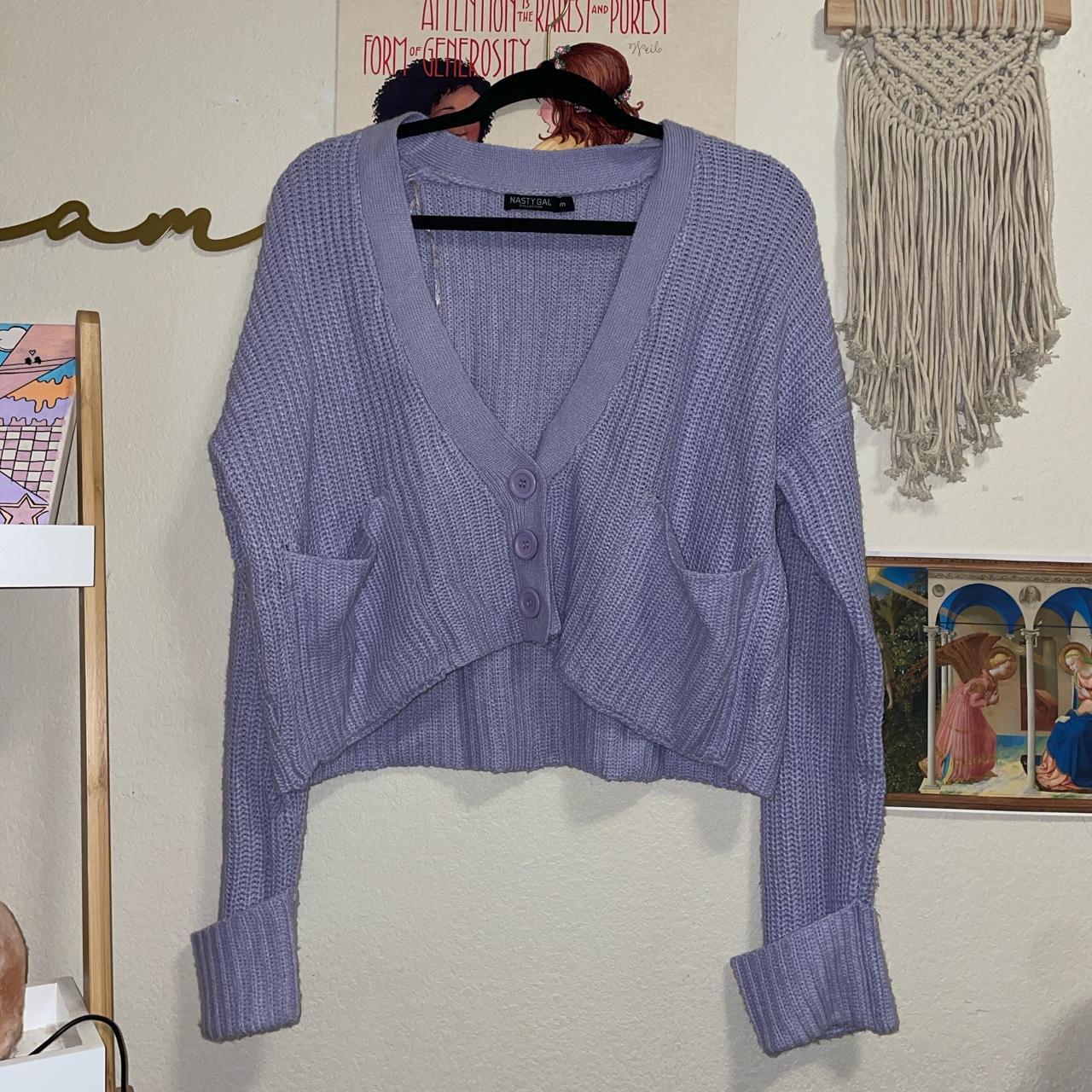 Nasty Gal Women's Purple Cardigan | Depop