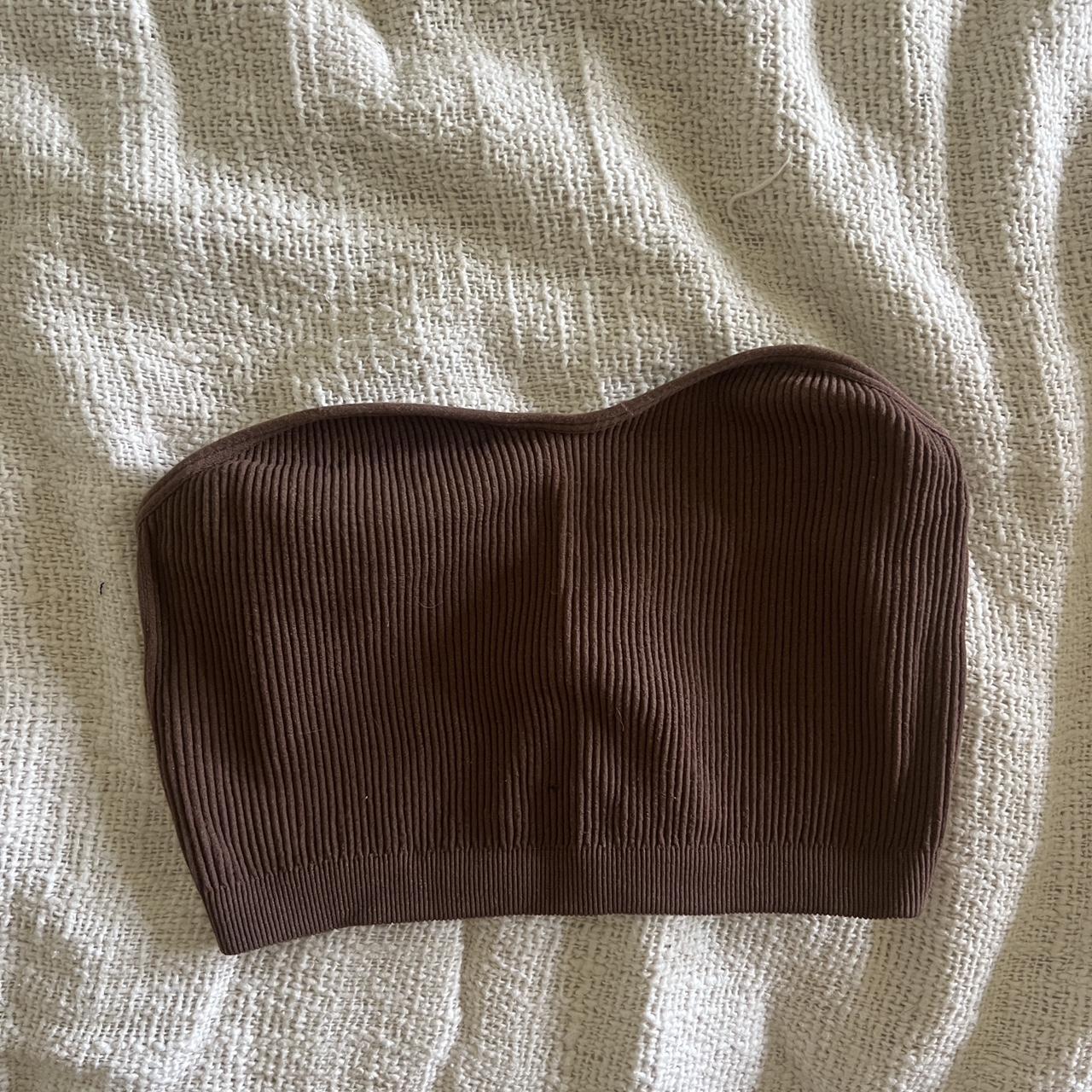Cotton on brown strapless top. Size 6 - 8 - Depop