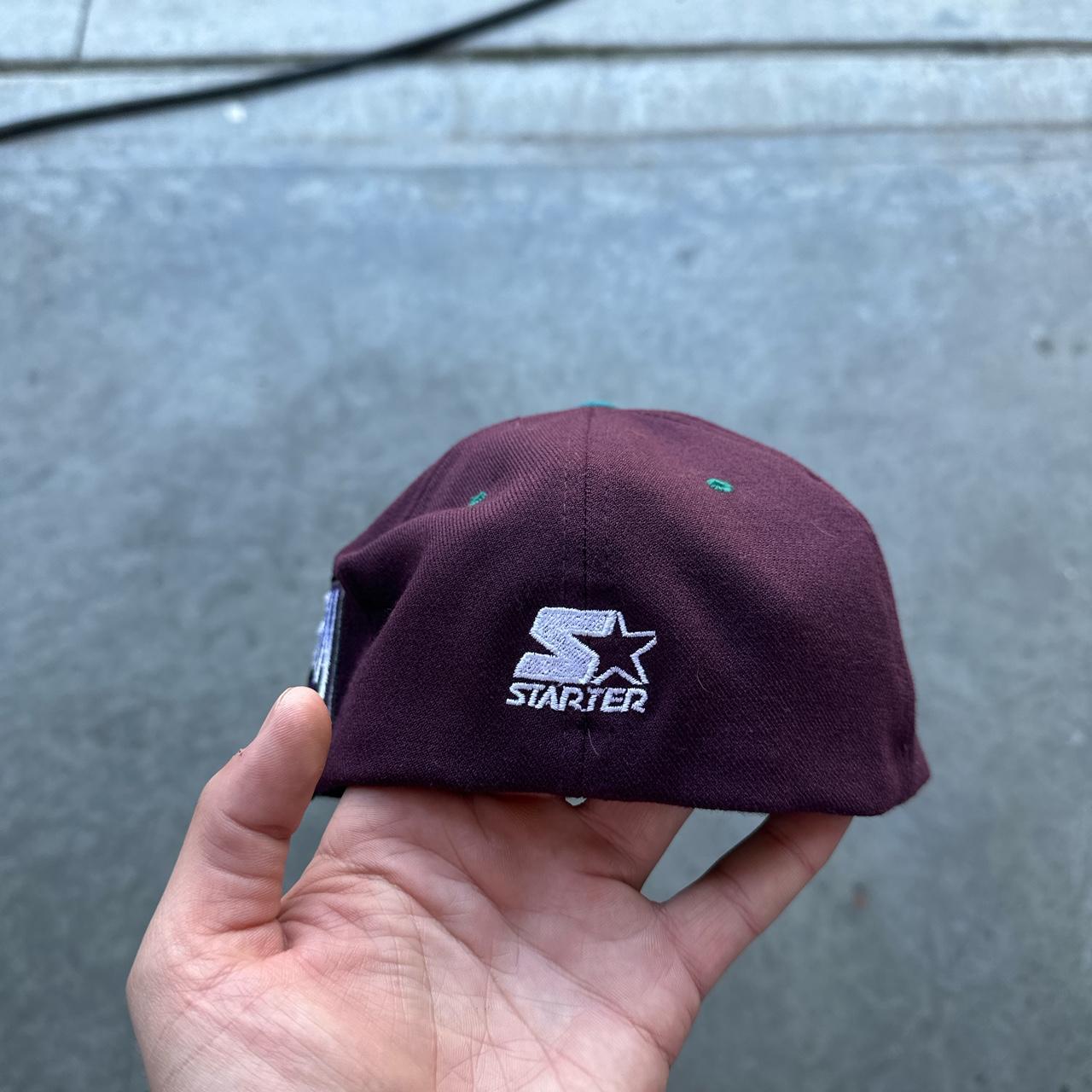 Starter Men's Burgundy and Grey Hat | Depop