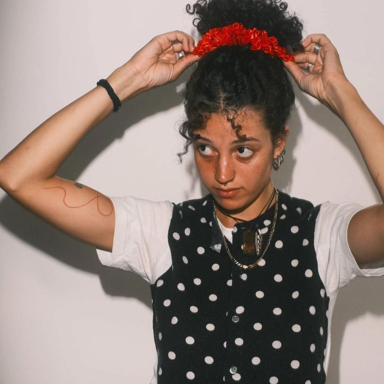 Badlands Red silk Good Squish scrunchie 100% silk... - Depop