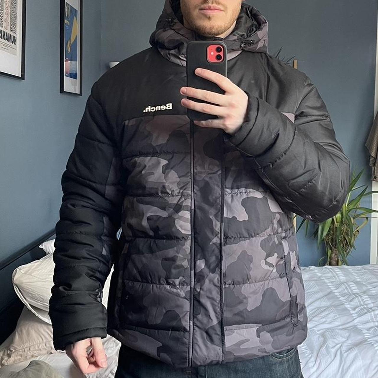 Vintage Bench Puffer Jacket Unreal fit. Peng camo... | Depop