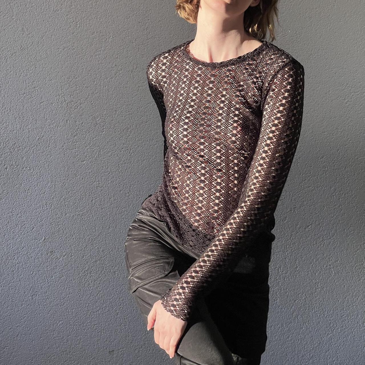 Y2K Archive Style lace mesh t-shirt ️FREE... - Depop