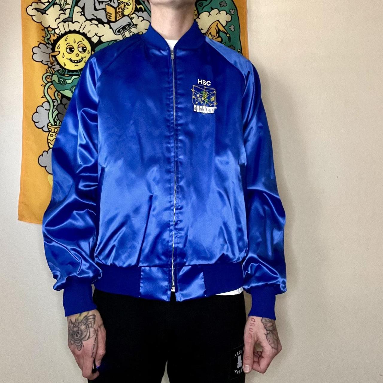 Vintage Retro Satin Bomber Jacket In amazing... | Depop