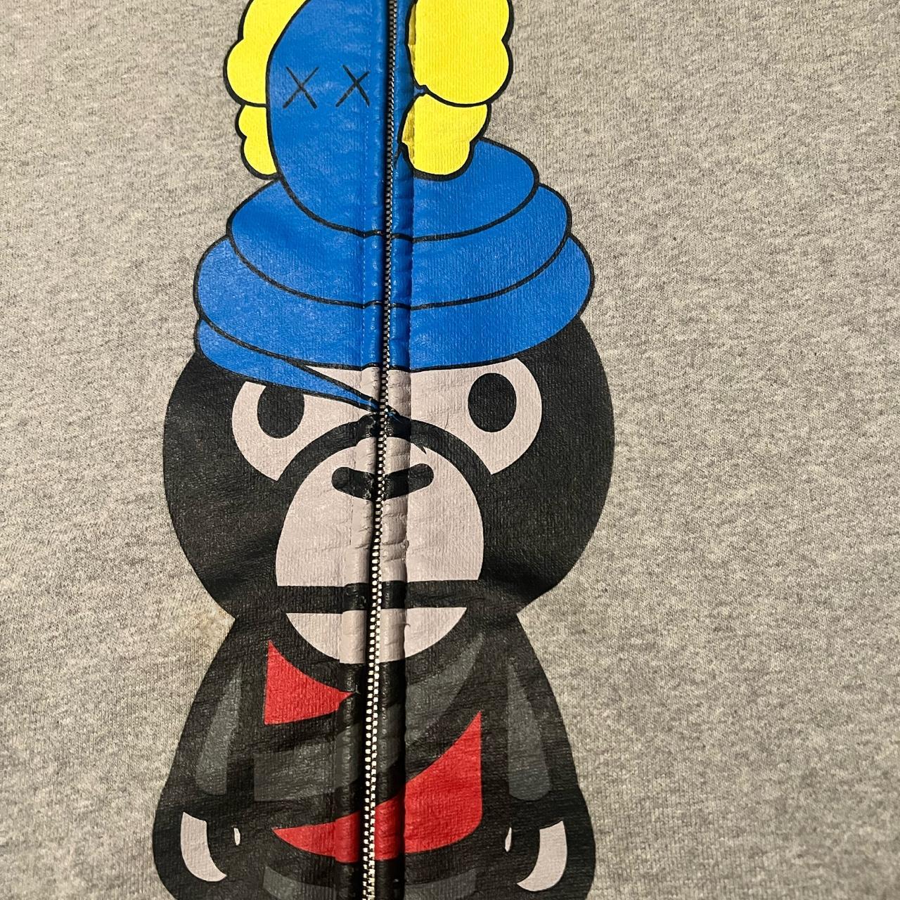 BAPE x KAWS Collab Hoodie sz M but has a bit of an... - Depop