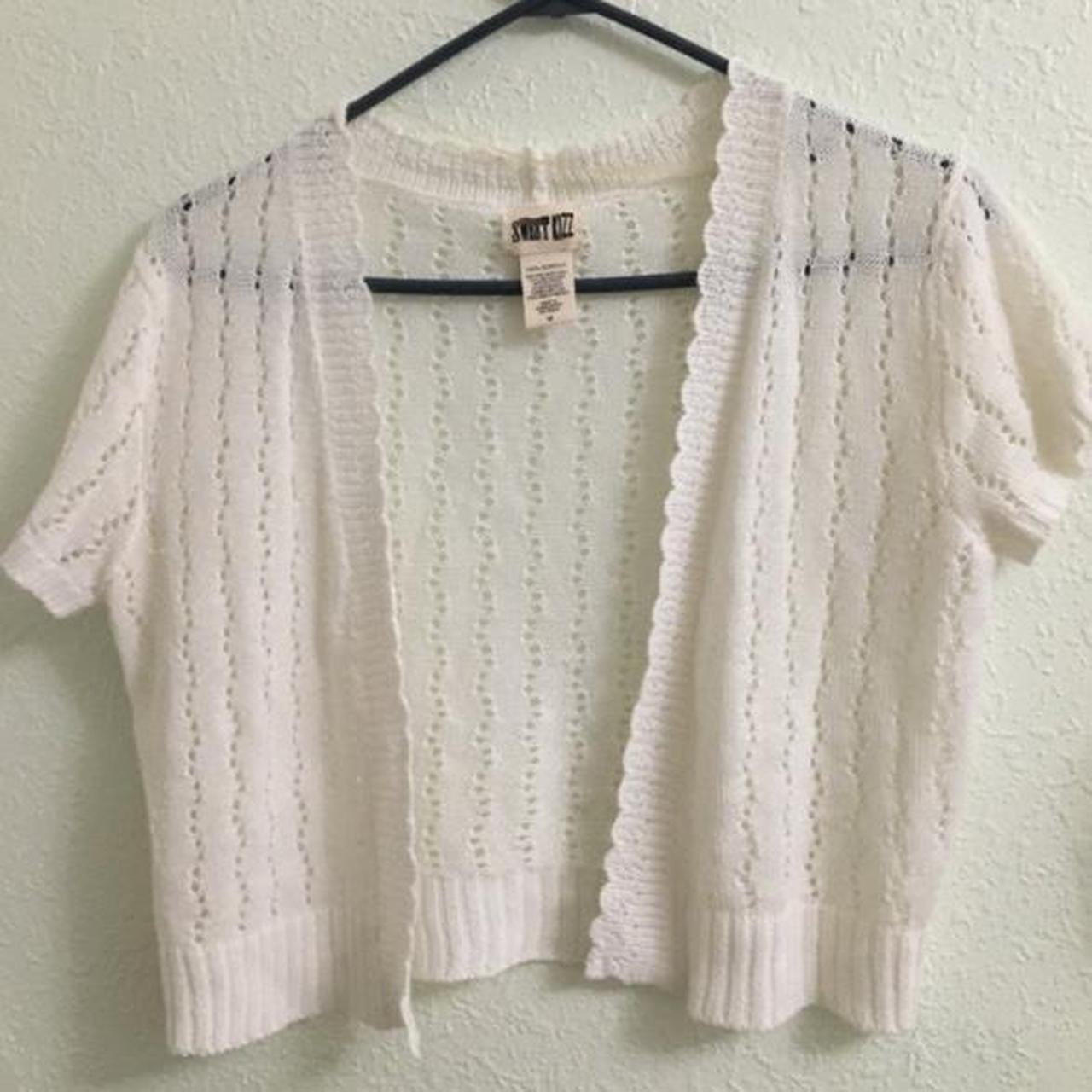 White knit cardigan Perfect for summer!! Message... - Depop