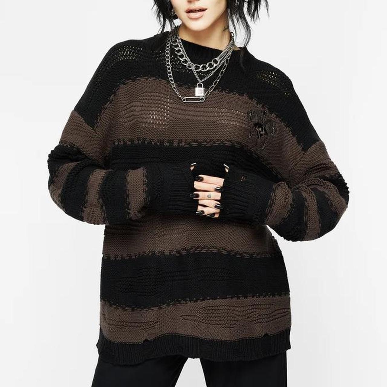 Disturbia Somnia Stripe Knit Sweater SOLD OUT NEVER... | Depop