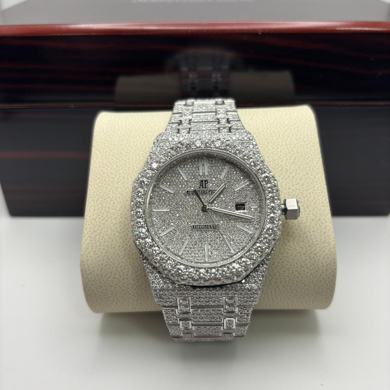 Iced out Ap royal oak 41mm Vvs Moissanite bussdown... | Depop