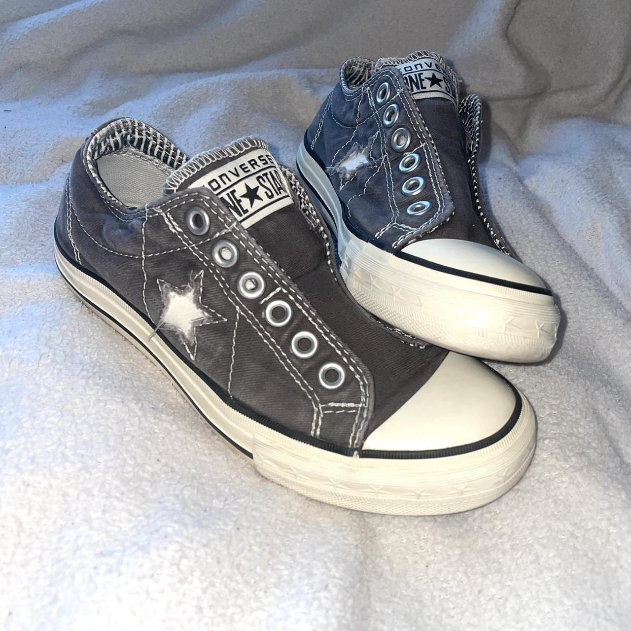 Converse One Star grey slip ons in great condition.... | Depop