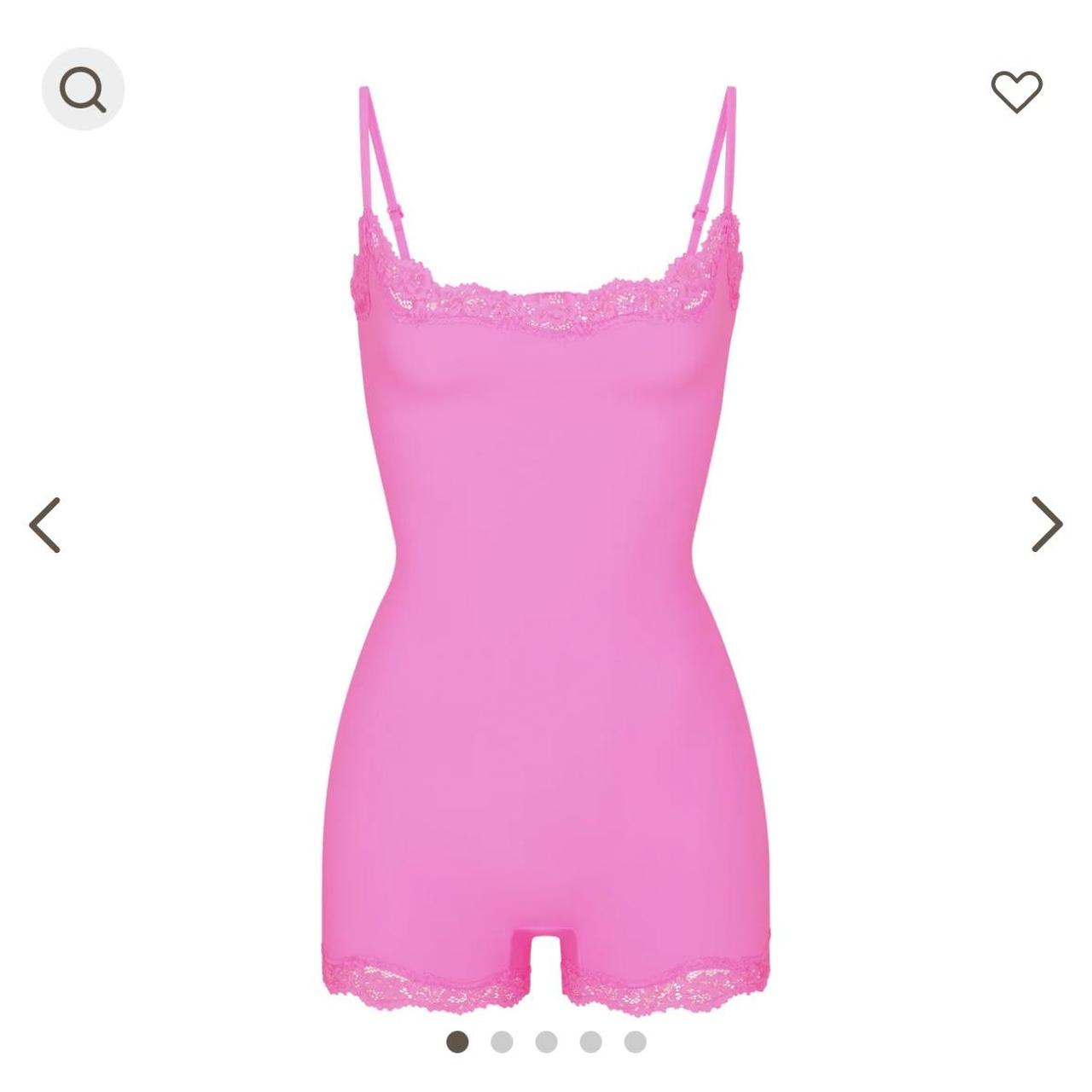 skims fit everybody lace onesie in taffy. limited... - Depop