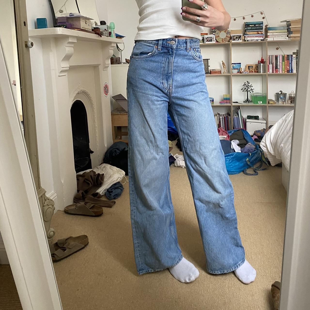 Weekday ace jeans Wide leg W24 L32 Excellent... - Depop