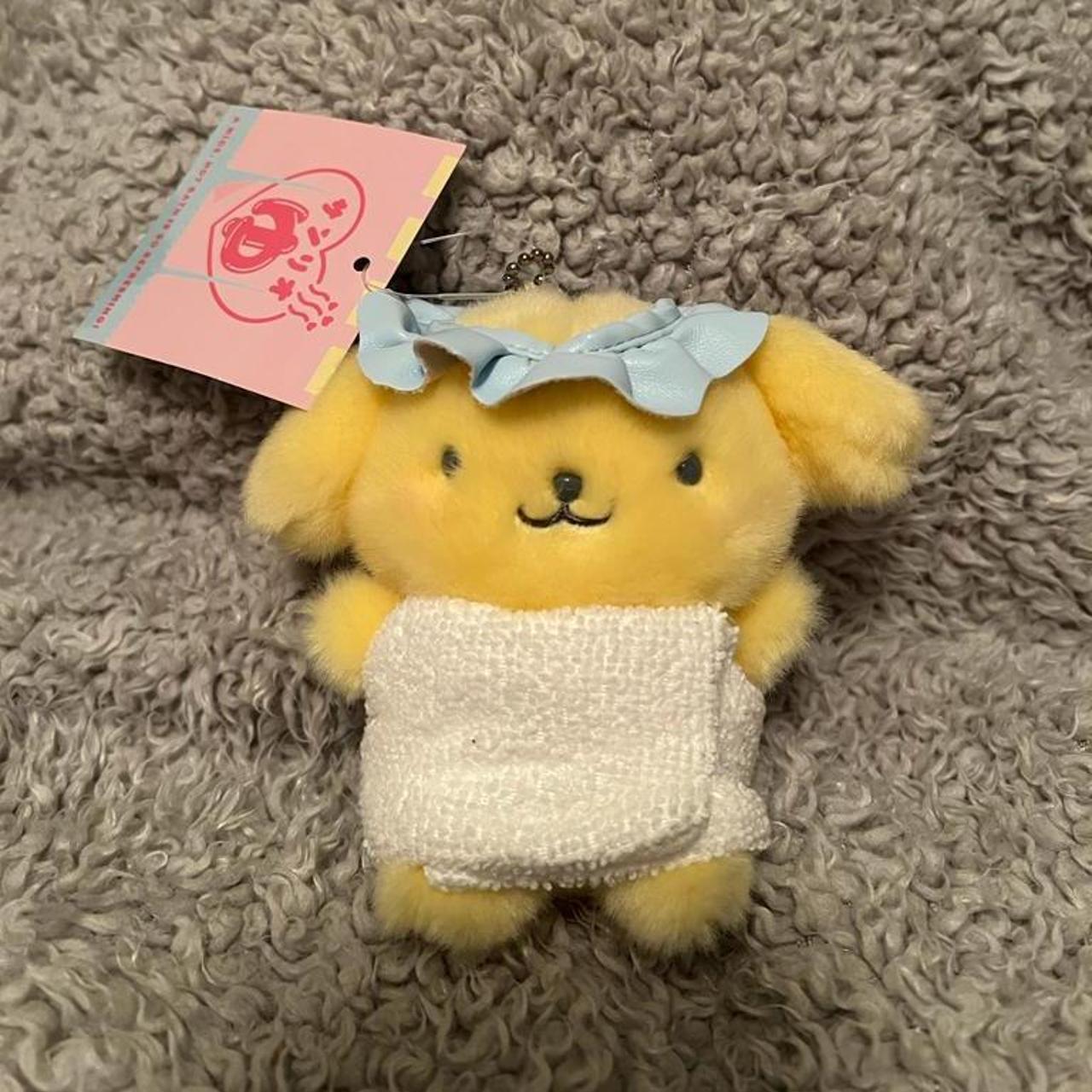 sanrio pompompurin plush teddy in towel small with... - Depop