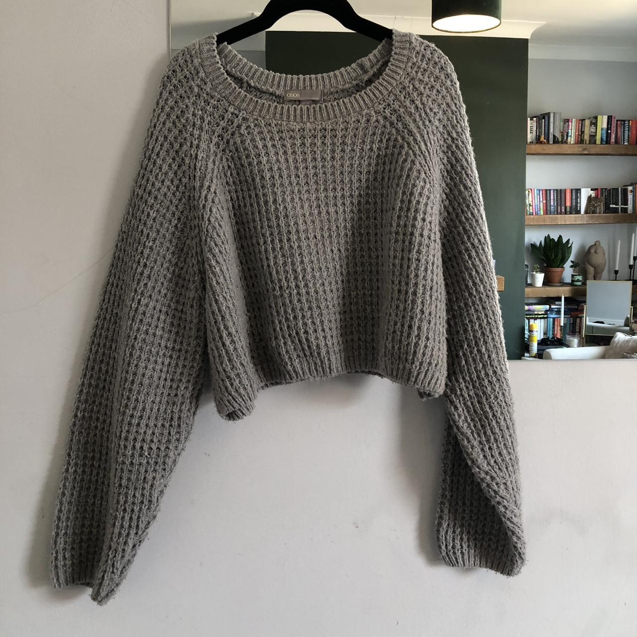ASOS waffle knit crop jumper. Size UK 14 Free... - Depop
