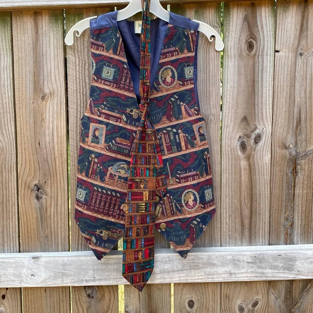 Vintage Gregg Apparel Librarian Textile Design Vest... - Depop