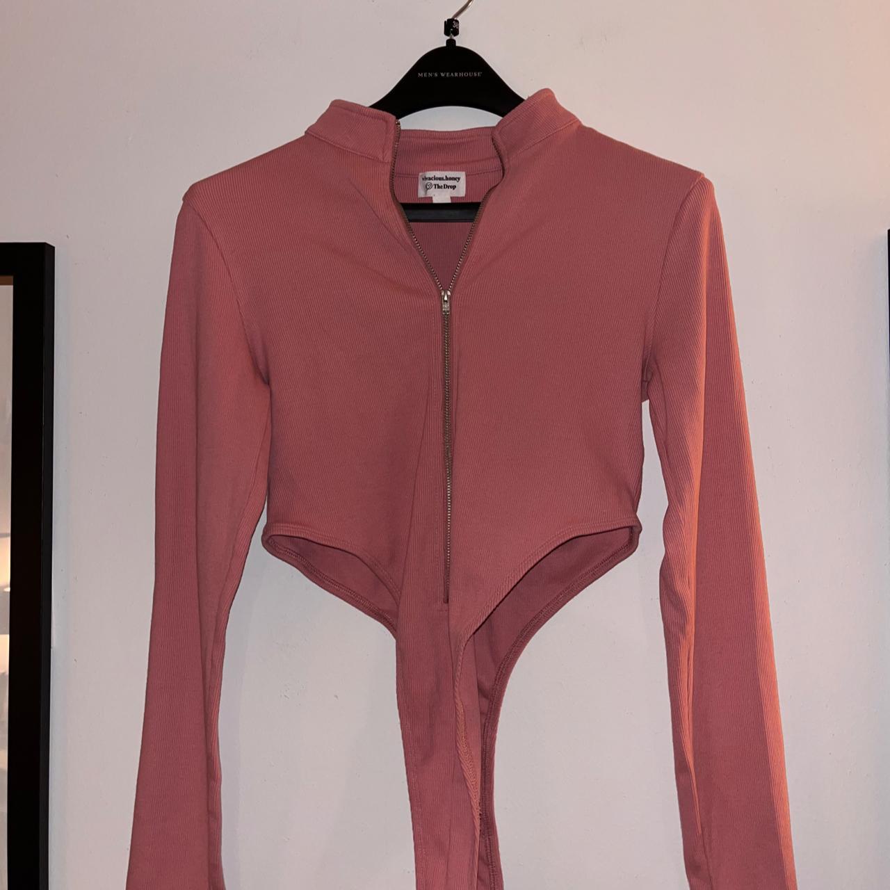 Medium Pink BodySuit by Vivacious.honey X the drop... | Depop