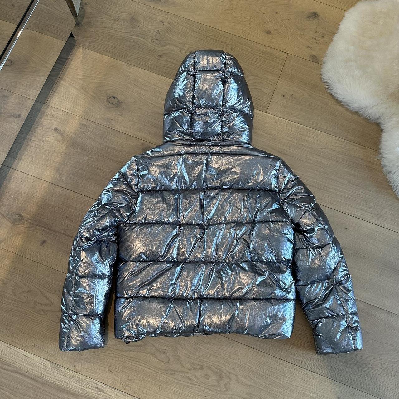 Zara Metallic/Silver Puffer Jacket Great... - Depop