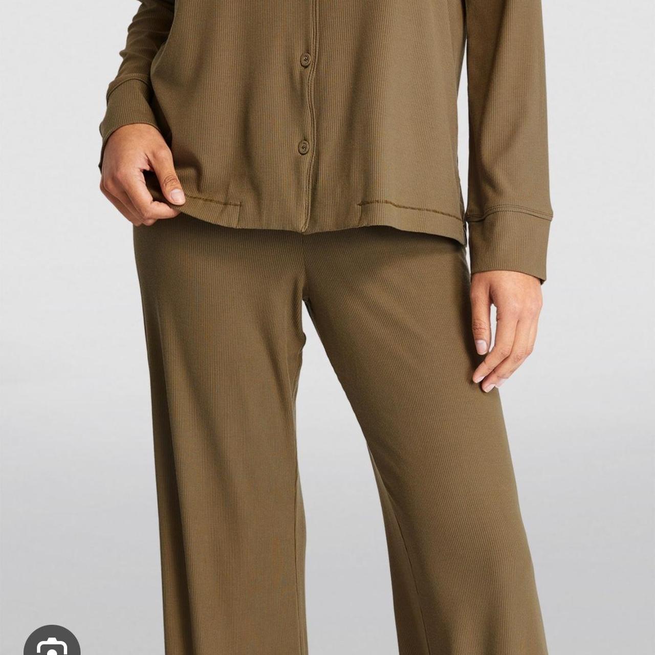 Skims soft lounge ribbed sleep set Size XS Olive... - Depop