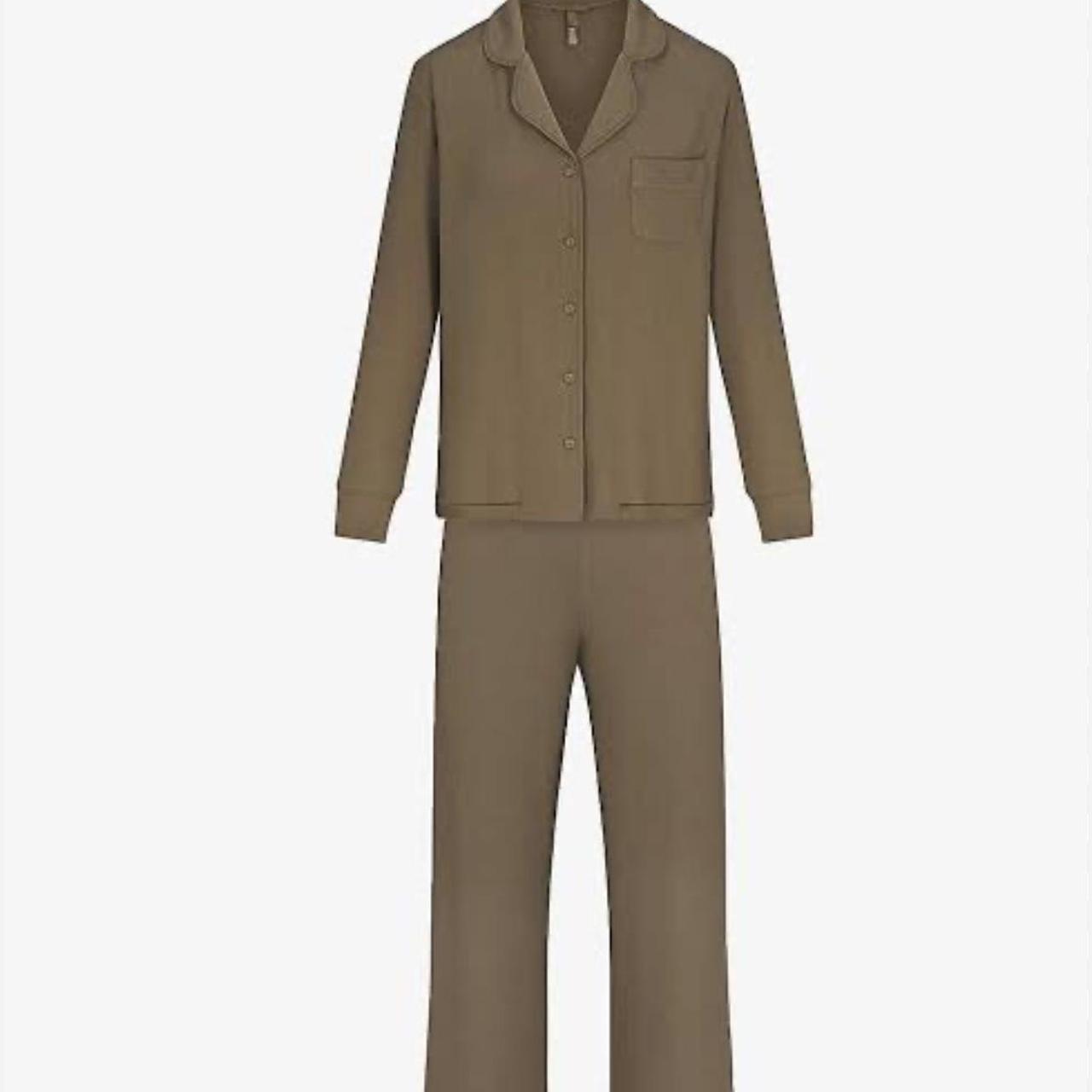 Skims soft lounge ribbed sleep set Size XS Olive... - Depop