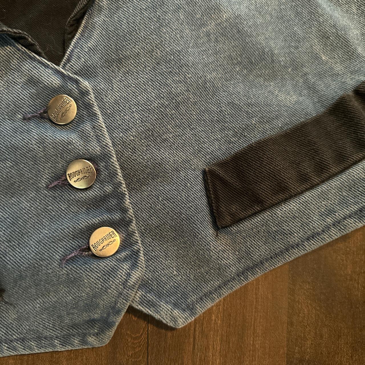 Vintage denim rough-rider vest with star - Depop