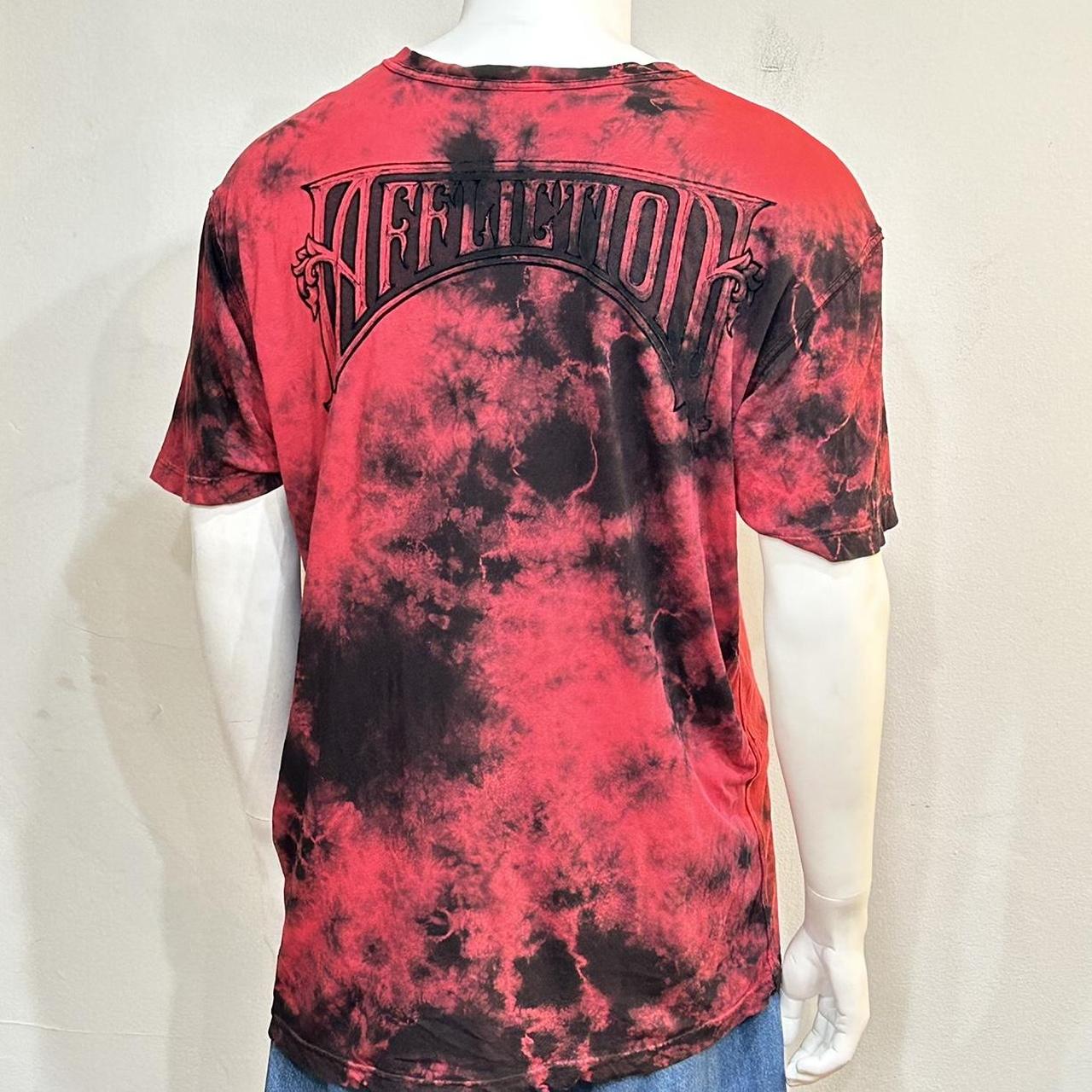 Affliction Men's Red and Black T-shirt | Depop