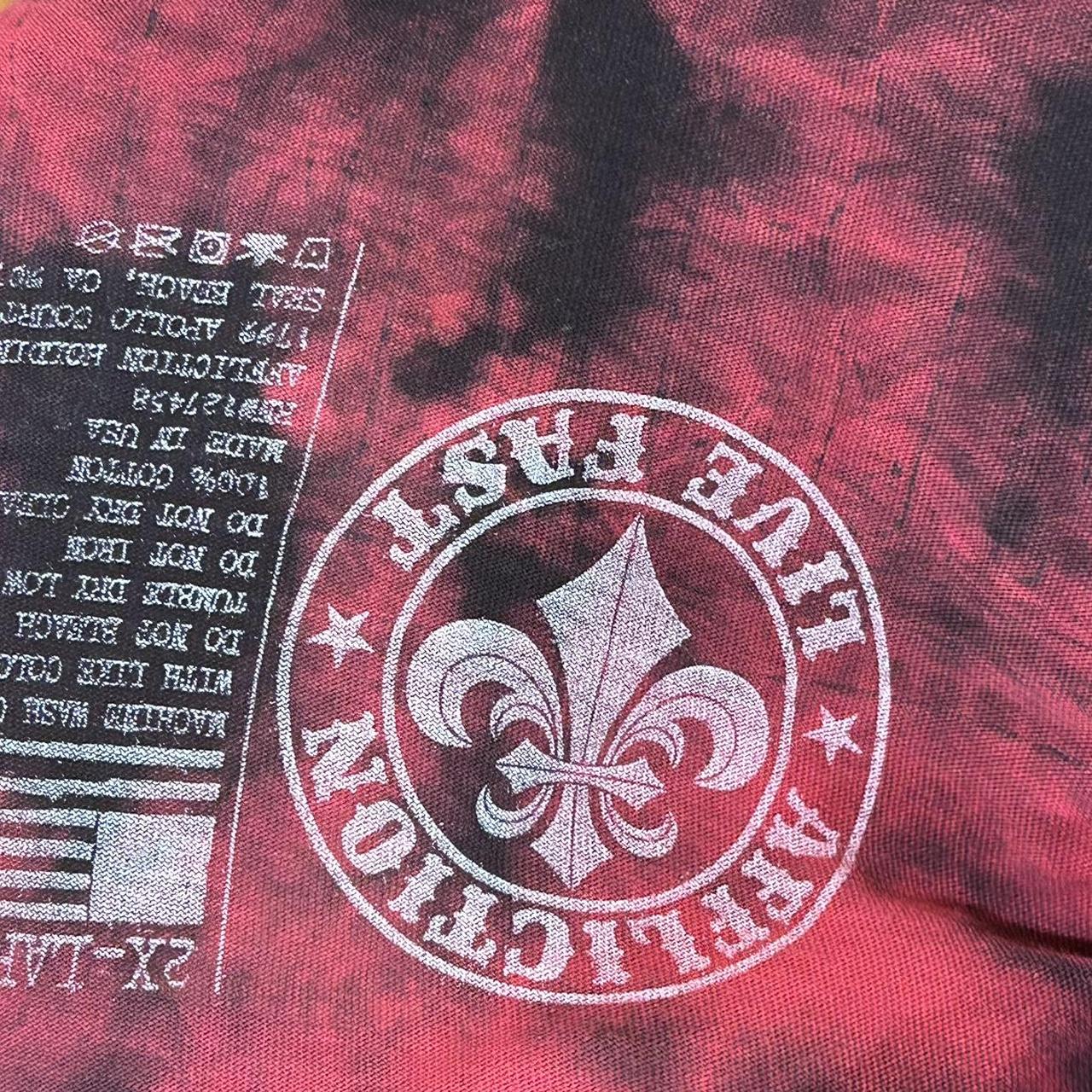 Affliction Men's Red and Black T-shirt | Depop