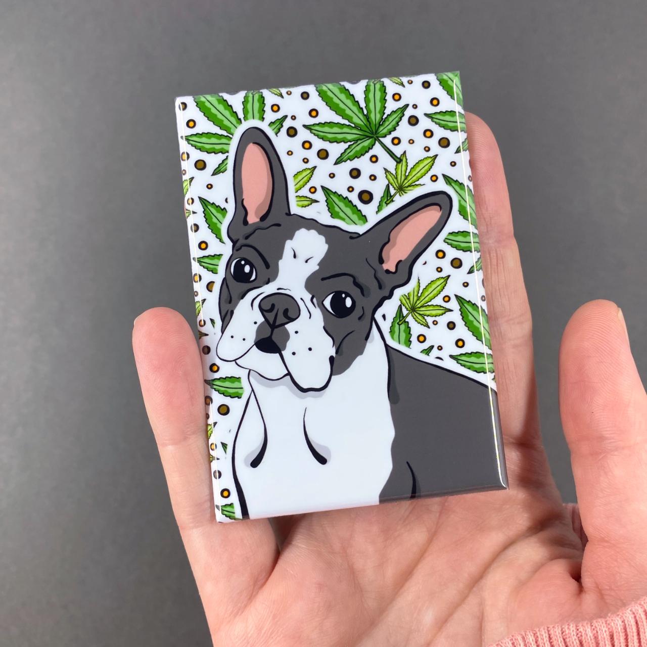 420 Boston Terrier Magnet, Handmade Retro Dog Decor... - Depop