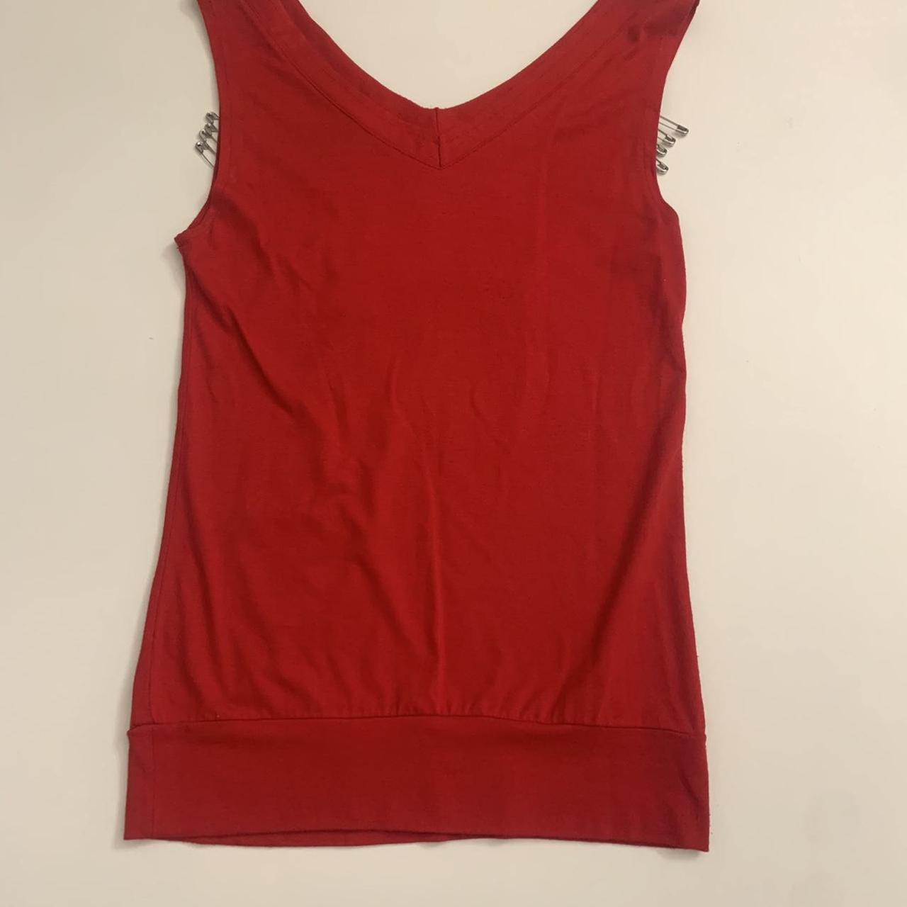 prettiest punkyfish red tank top ! has a skull and... - Depop