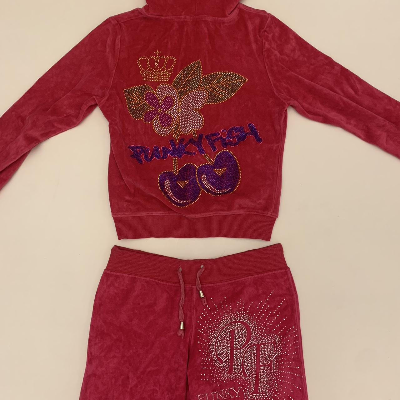 coolest pink velour punkyfish tracksuit set ! the... - Depop
