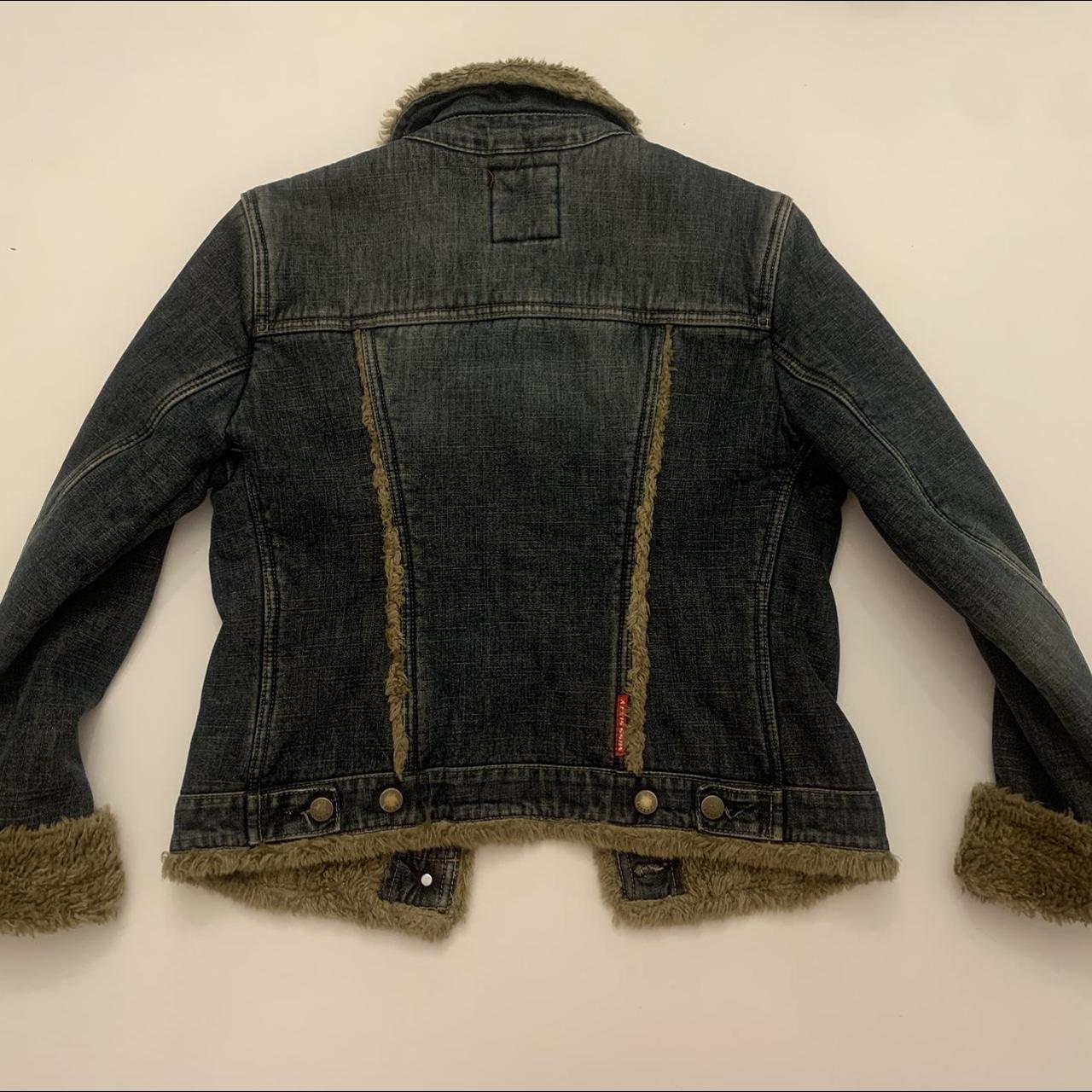 prettiest miss sixty denim jacket/ coat ! with beige... - Depop