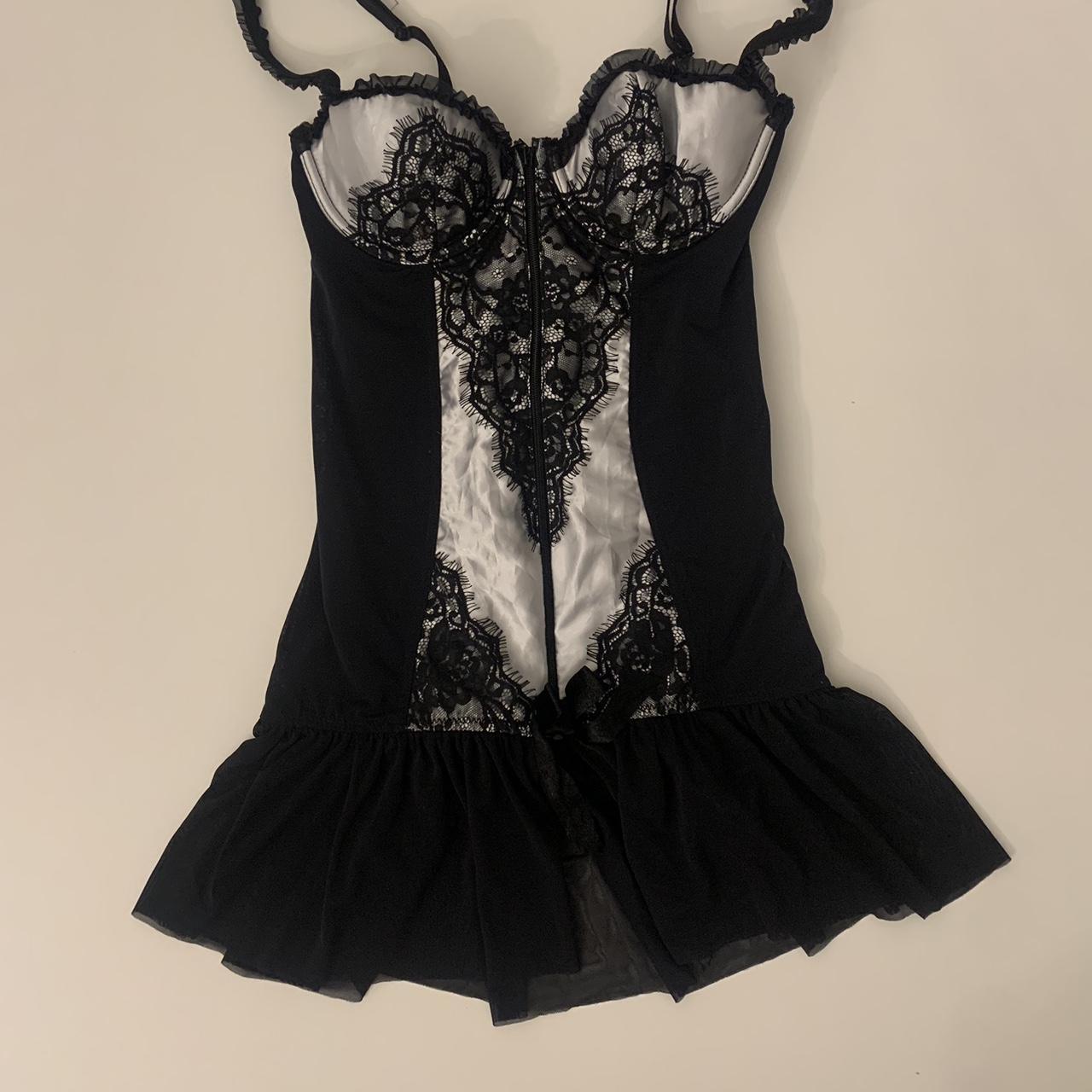 prettiest ann summers black mesh dress ! with black... - Depop