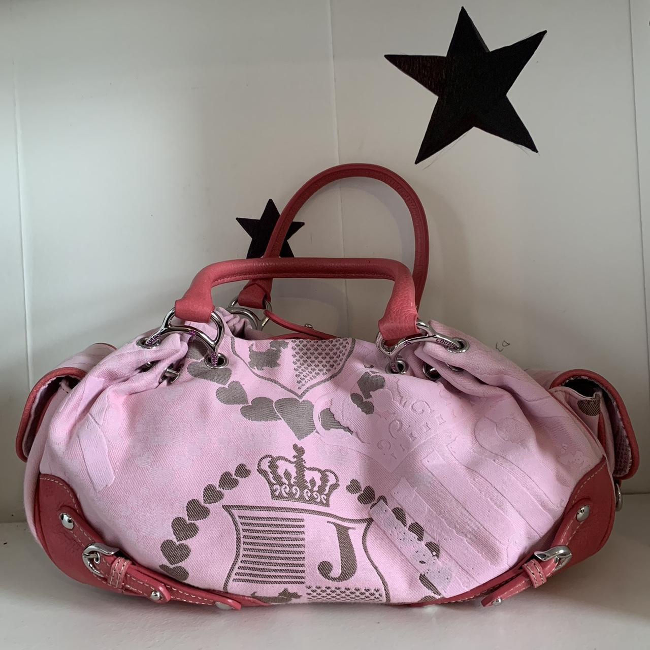 prettiest juicy couture pink shoulder bag ! has a... - Depop