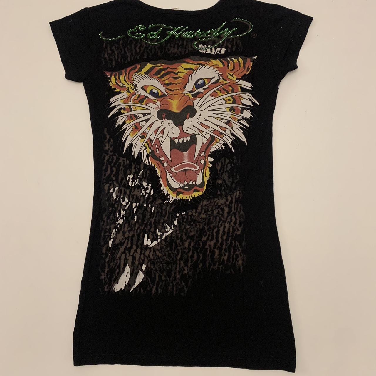 prettiest ed hardy black scoop neck top ! has a... - Depop