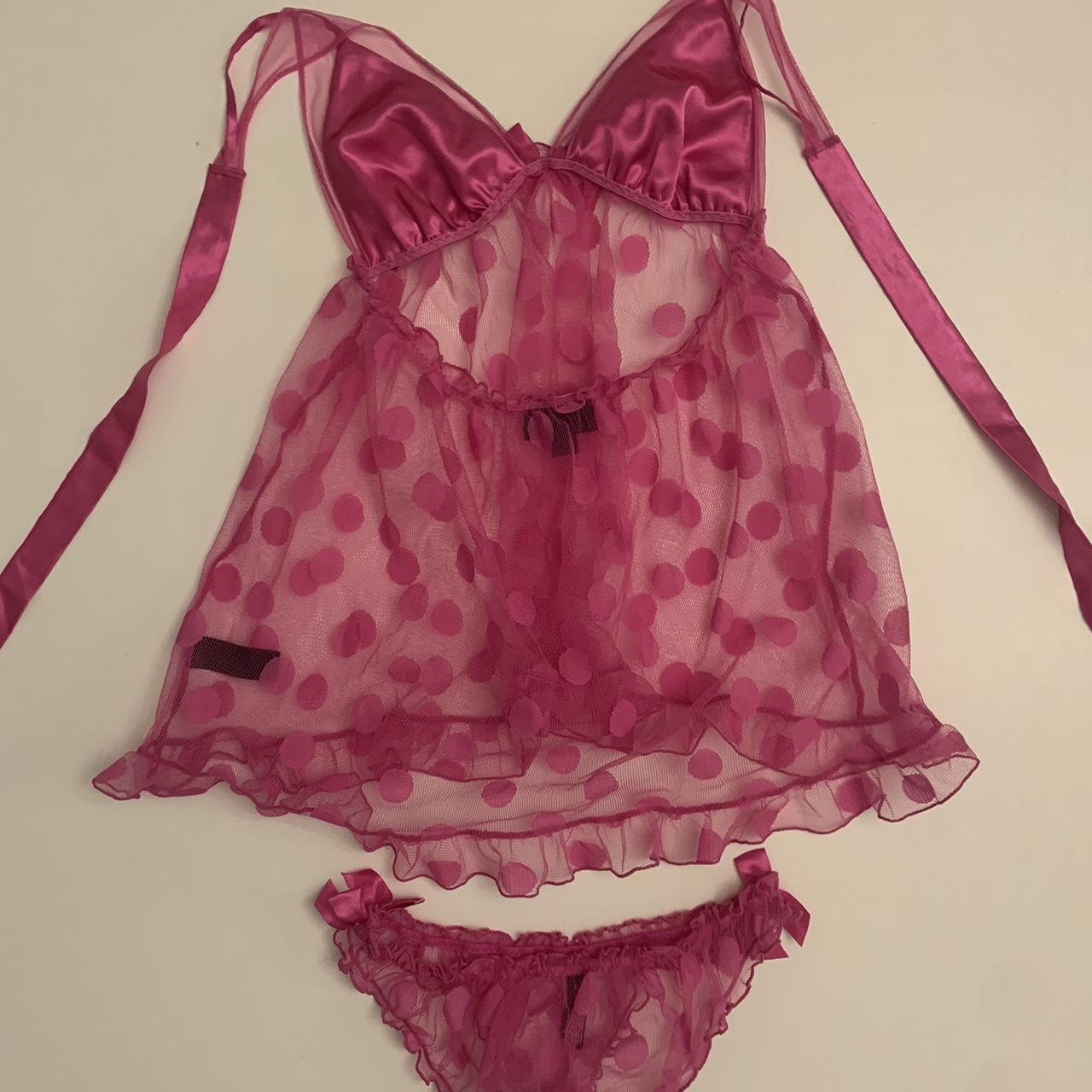 prettiest la senza pink mesh babydoll dress! has a... - Depop