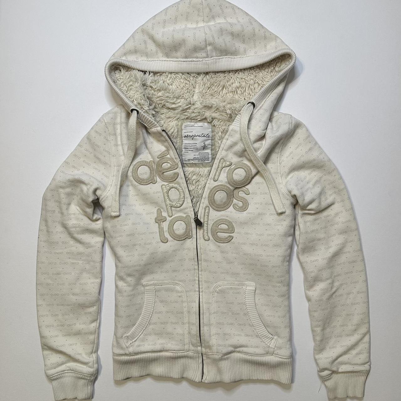 fur lined aéropostale zip up size small depop... - Depop