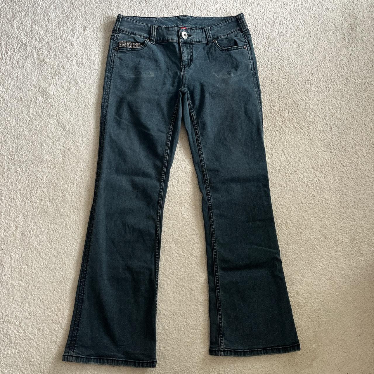 Classic pair of low rise kick flare jeans from River... - Depop
