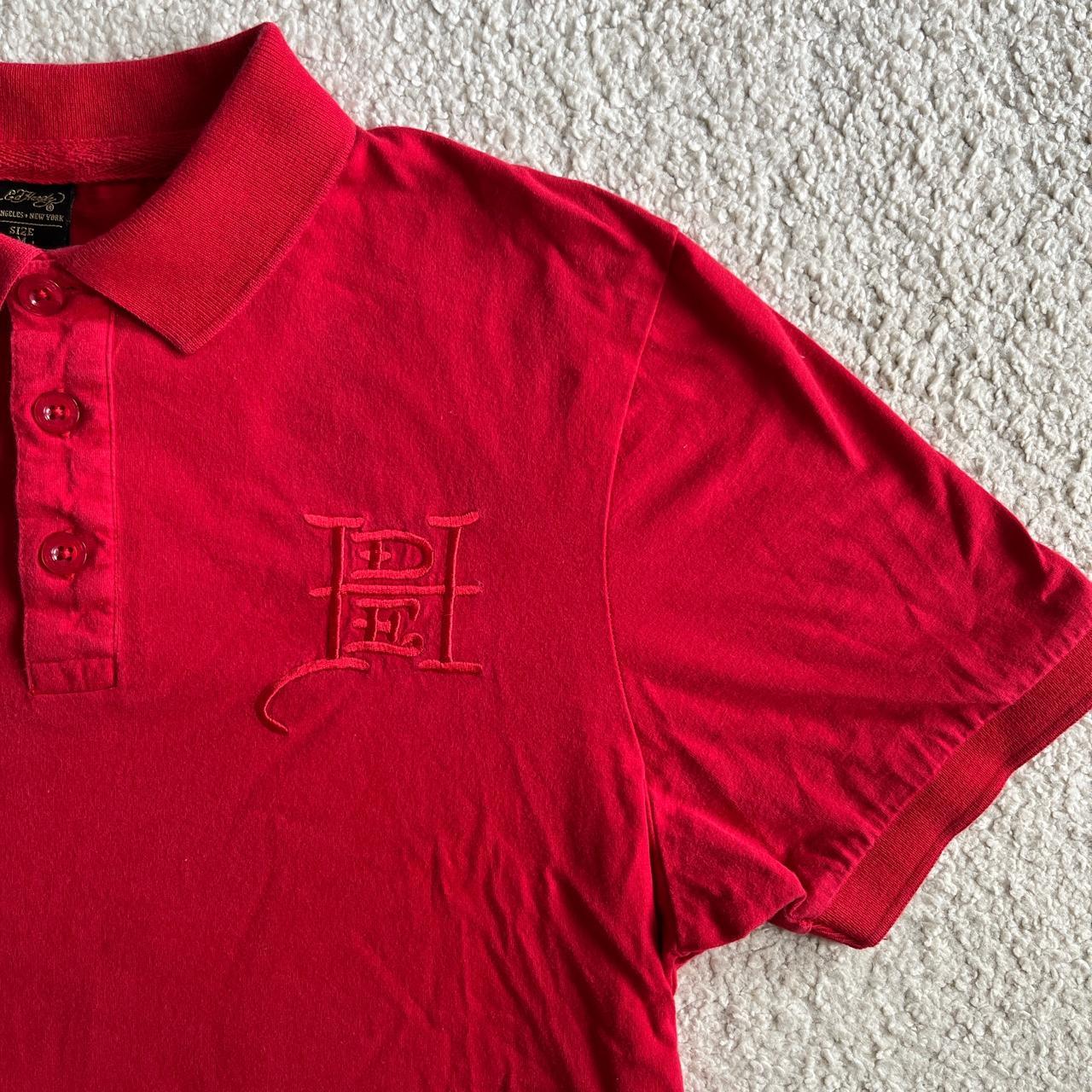 Obsessed with this red Ed Hardy polo shirt with a... - Depop