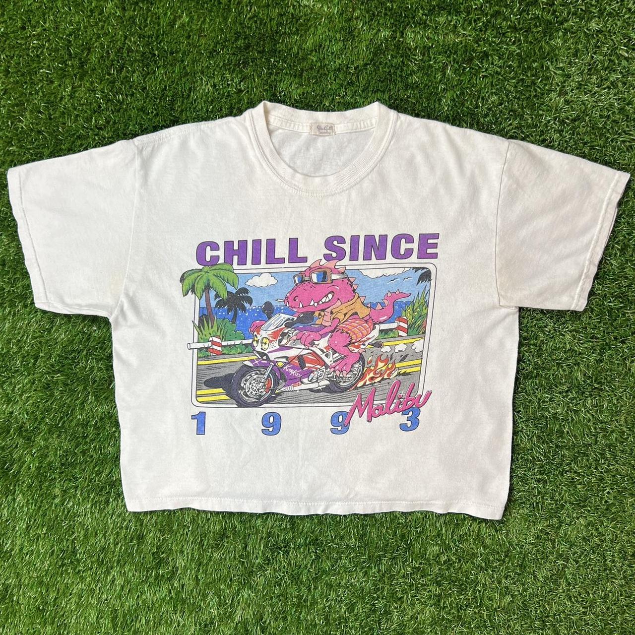 Brandy Melville Chill Since 1993 Malibu Crop Top... - Depop