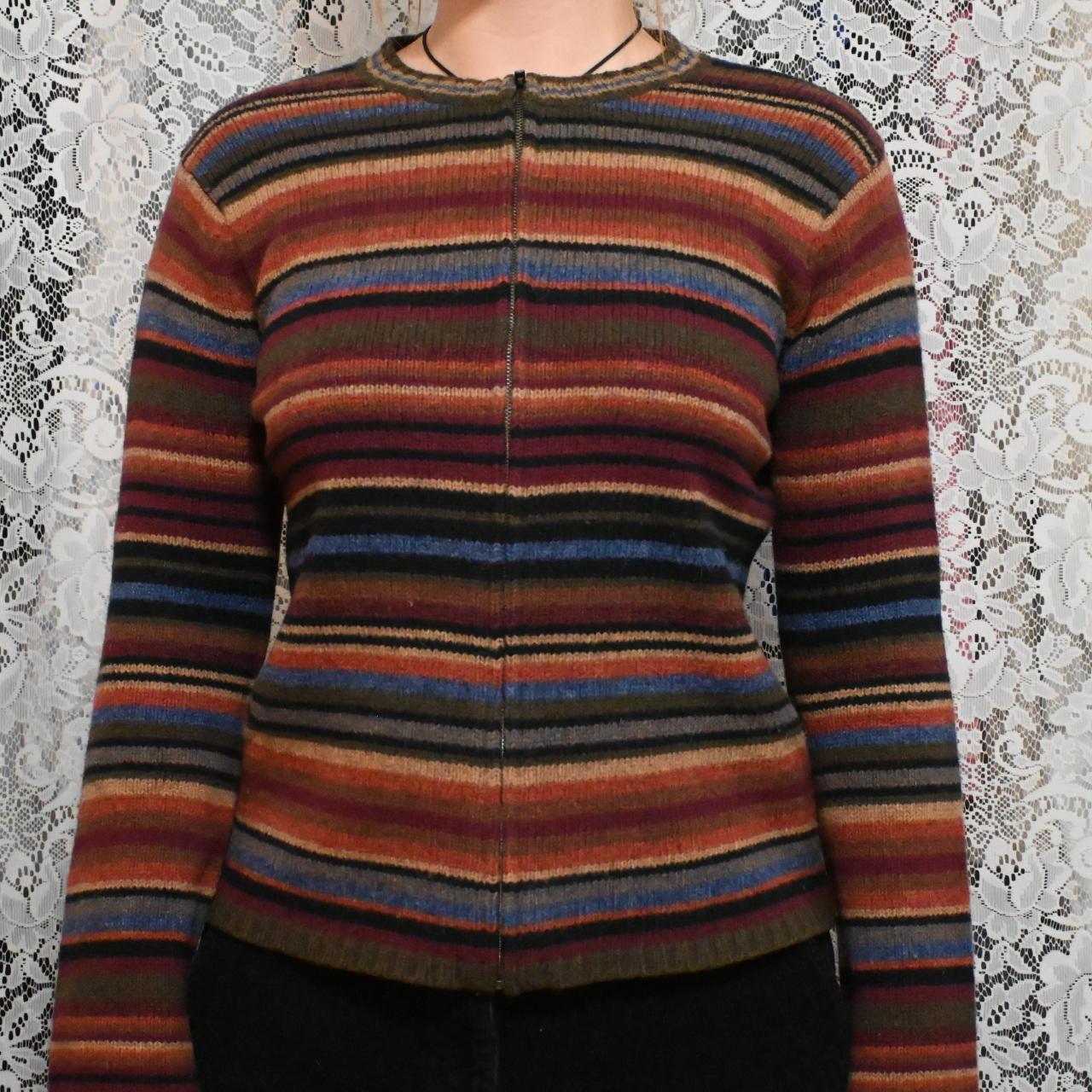 Carroll Reed wool rainbow jacket. labeled a size... - Depop